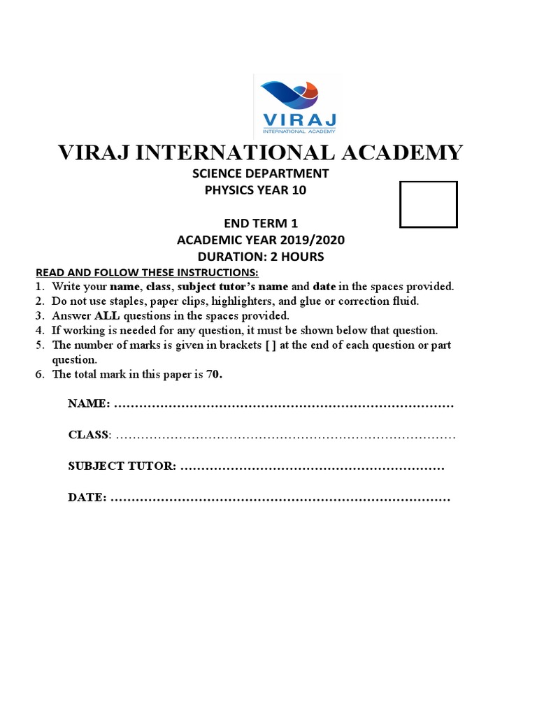 Final Physics Year 10 | PDF | Force | Liquids