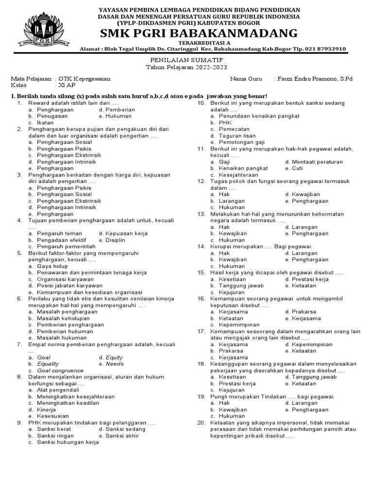PTS Otk | PDF | Karier & Perkembangan