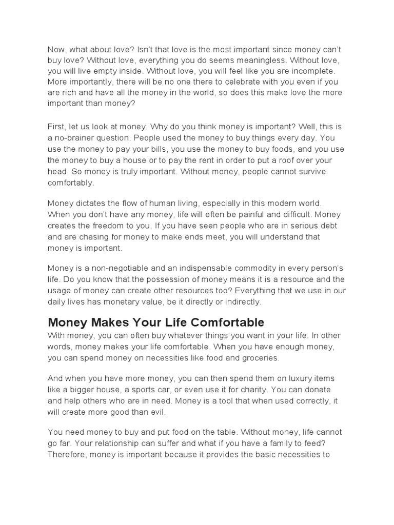 Money More Impotent Then Love | PDF | Love | Money Money More Impotent Then Love | PDF | Love | Money
