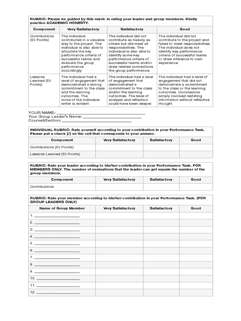 Rubric For Performance Task | PDF | Rubric (Academic) | Cognition