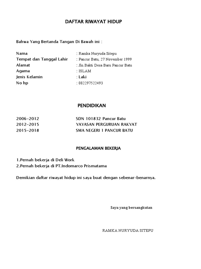 Cv Kristina Sari Manalu Pdf