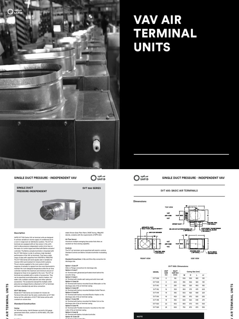 VAV Air Terminal Units | PDF | Duct (Flow) | Mechanical Engineering