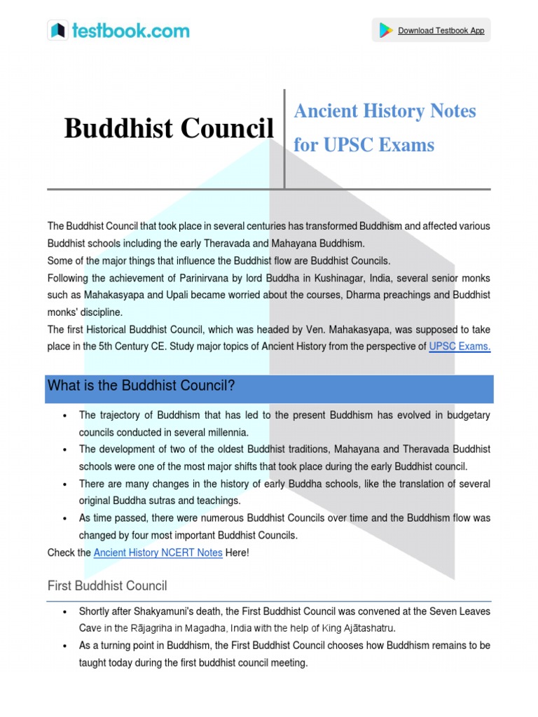 Buddhist Council Ancient History Notes For Upsc Exams F22a3c82 | PDF ...