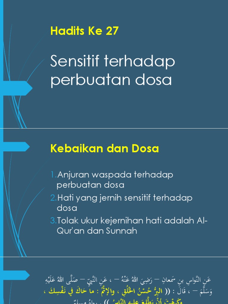 Hadits Ke 27 Kebaikan Dan Dosa | PDF