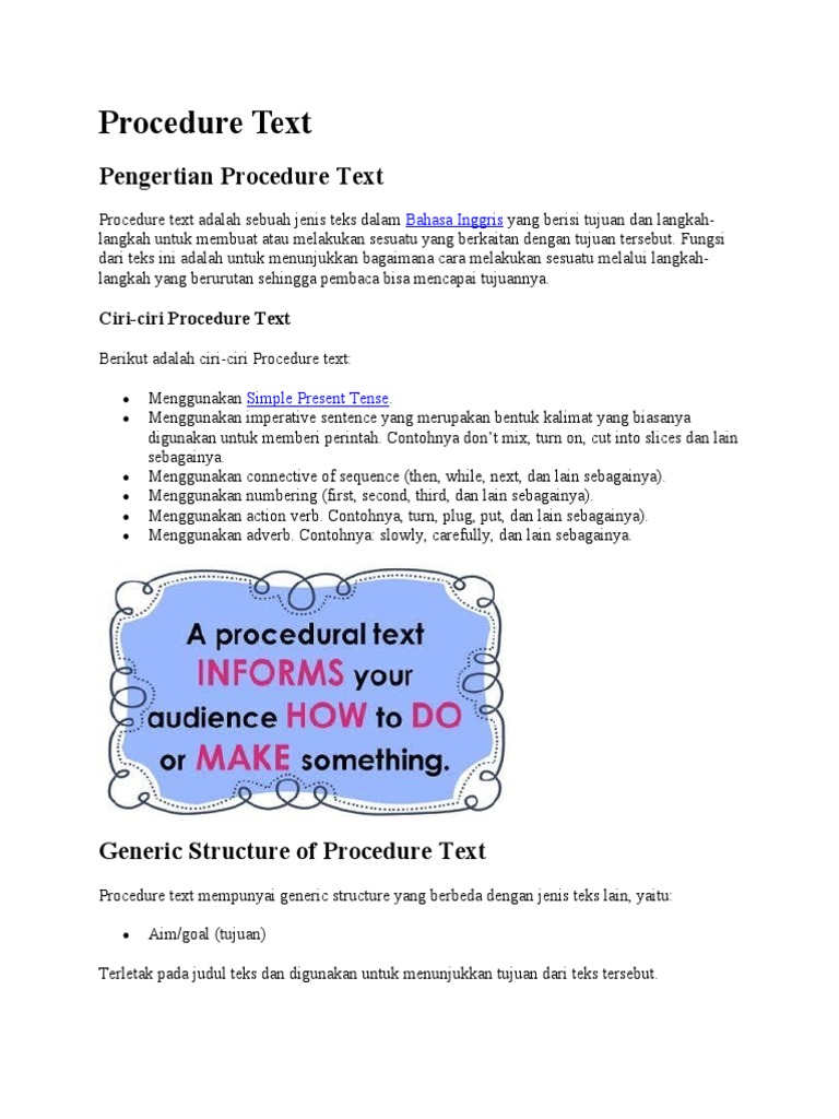 Struktur dan Contoh Procedure Text | PDF | Memasak, Makanan, & Anggur