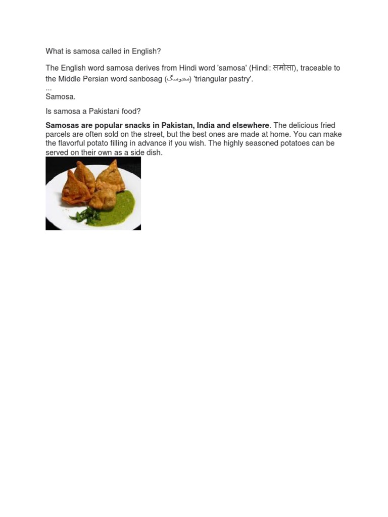 Samosa Details | PDF