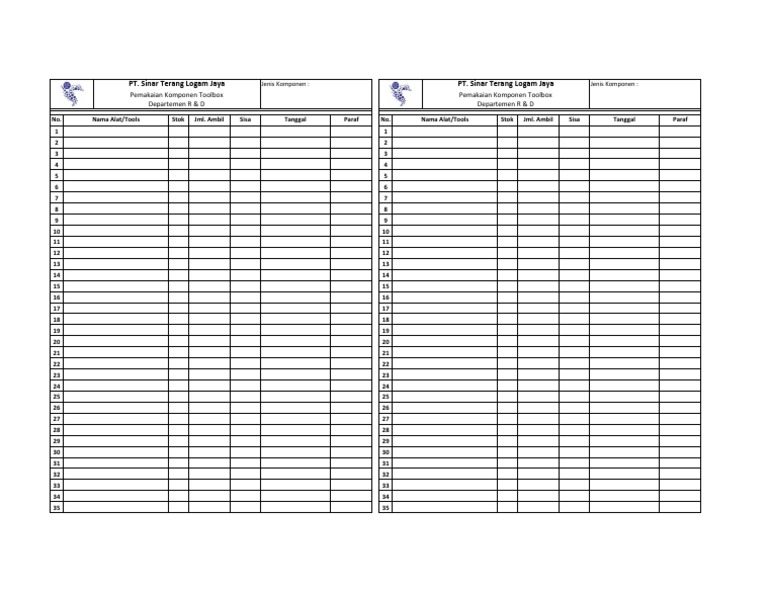 Check Sheet Tools | PDF