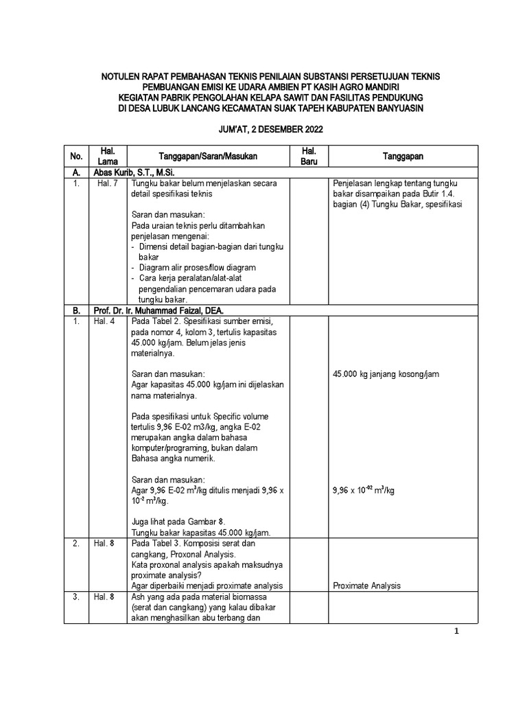 Spesifikasi Tungku Bakar Pabrik Sawit | PDF | Teknologi & Rekayasa