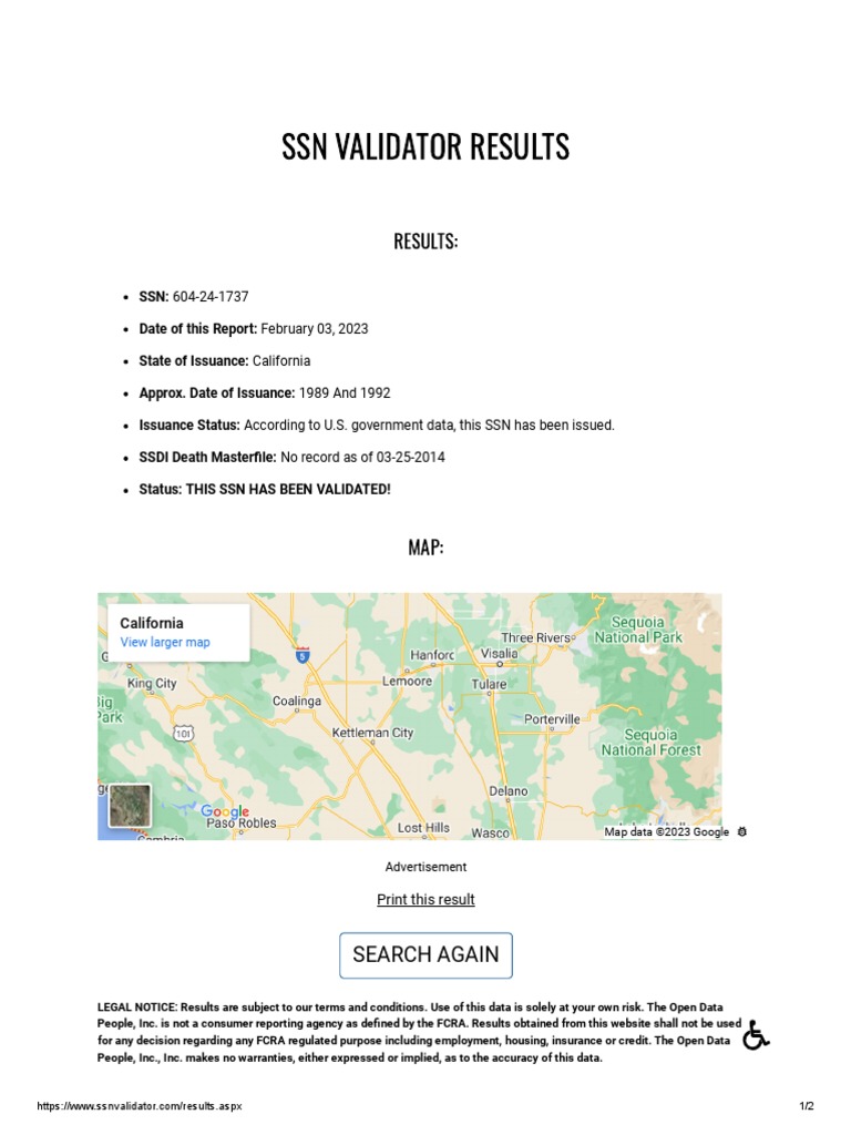 SSN Validator - Results | PDF | Business Law | Justice