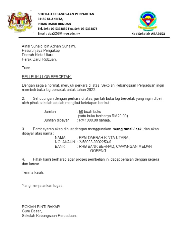 Surat Beli Buku Log Pengakap | PDF