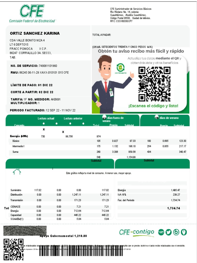 Recibo de Luz Editable | PDF