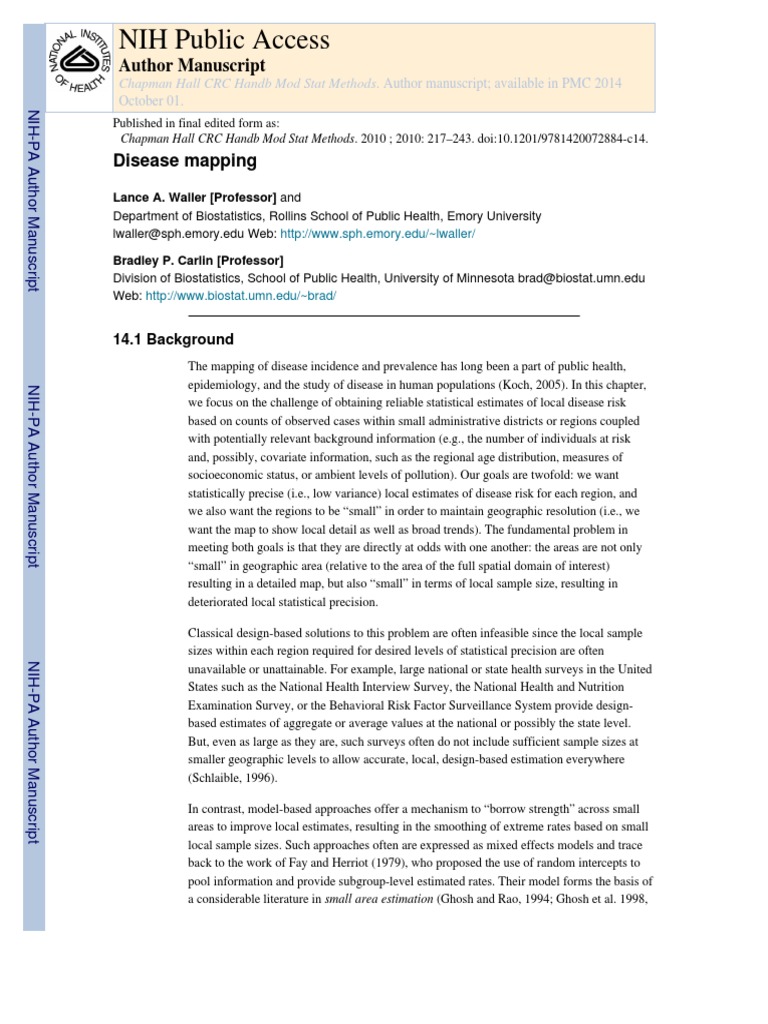 Disease Mapping | PDF | Normal Distribution | Covariance Matrix