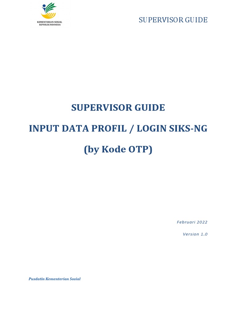 Cara Menginput Data Profil-Login Siks-Ng (By Kode OTP) | PDF