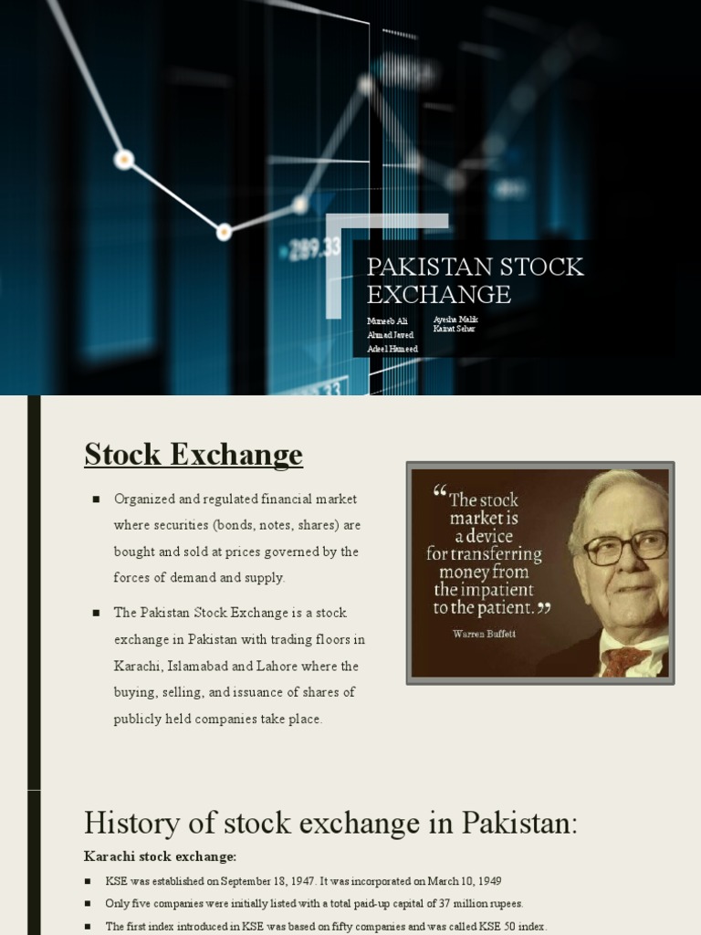 Pakistan Stock Exchange Overview | PDF | Stocks | Securities (Finance)