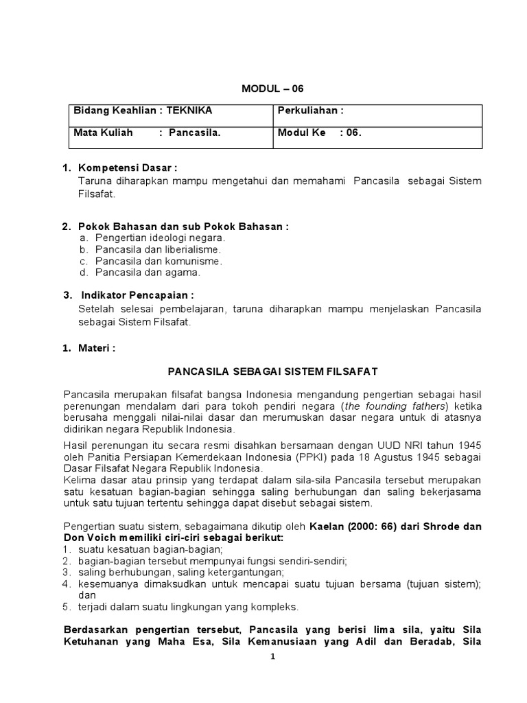 Modul 06 Pancasila 2012 | PDF