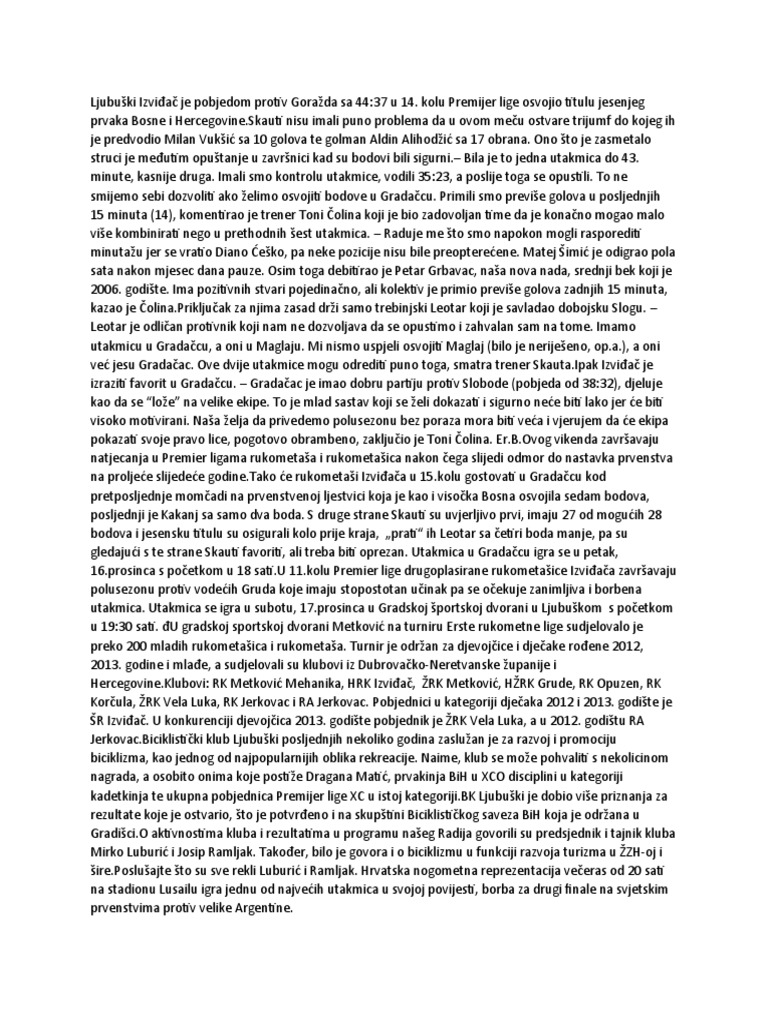 Korpus Za 1. Zadatak | PDF