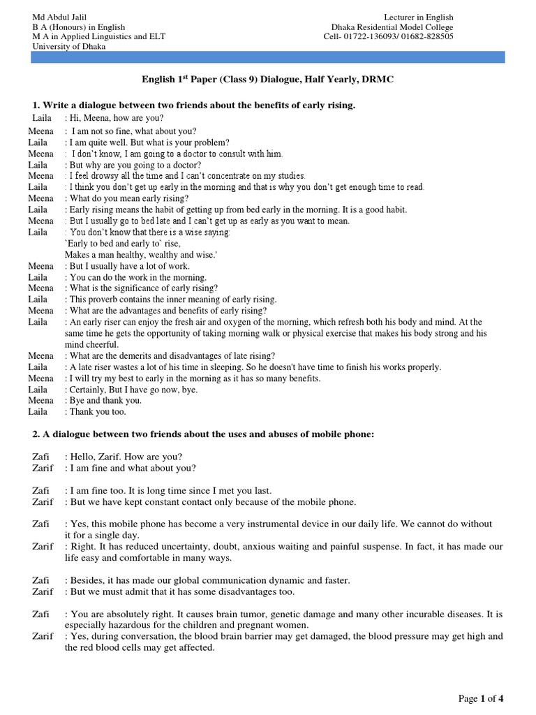 Writing 2nd CT Eng 1st & 2nd, Class 9 (2022) | PDF | Trees