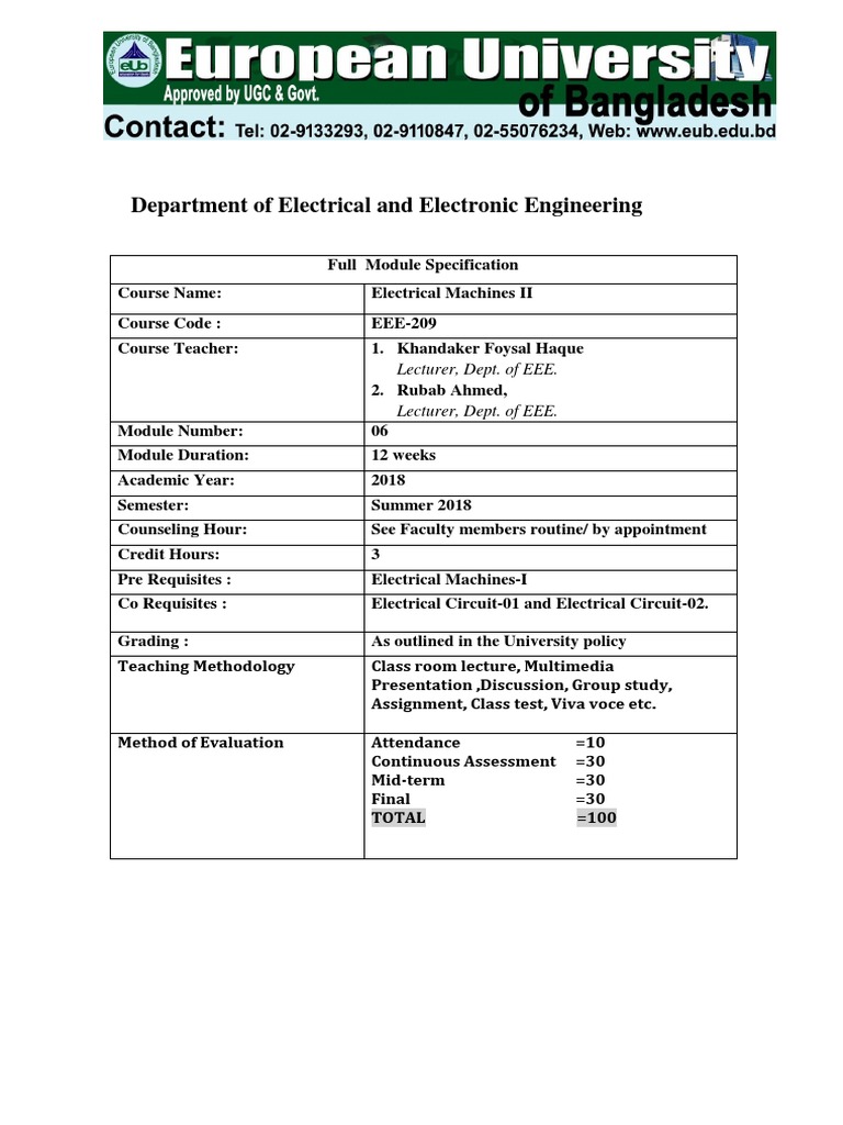 Full Updated Electrical Machines 2 New Module - 2018 | PDF | Electric ...