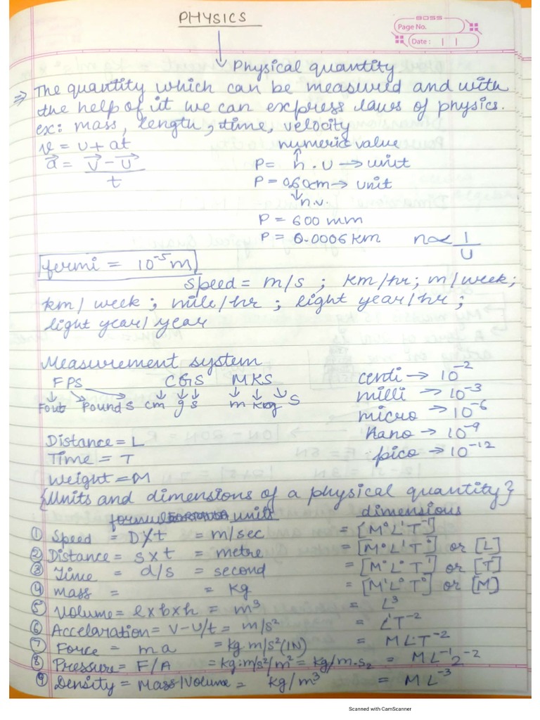 Physics Notes | PDF