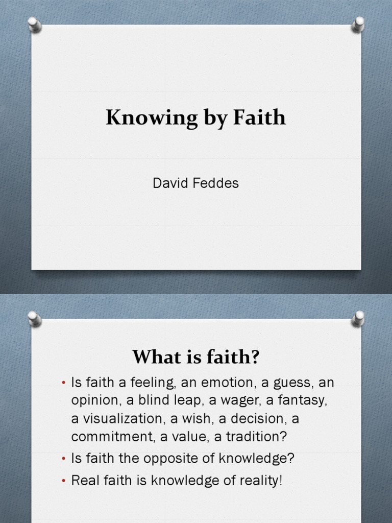 Knowing by Faith | PDF | Faith | Jesus