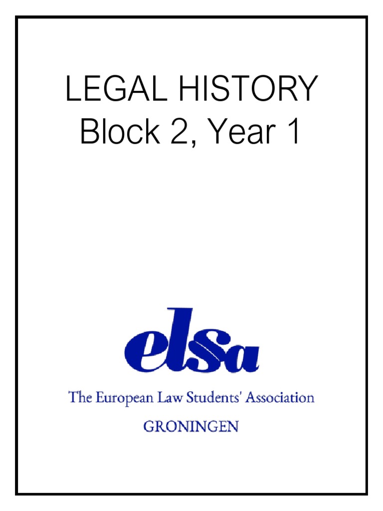 Legal History ELSA Notes Reet | PDF | Roman Law | Byzantine Empire
