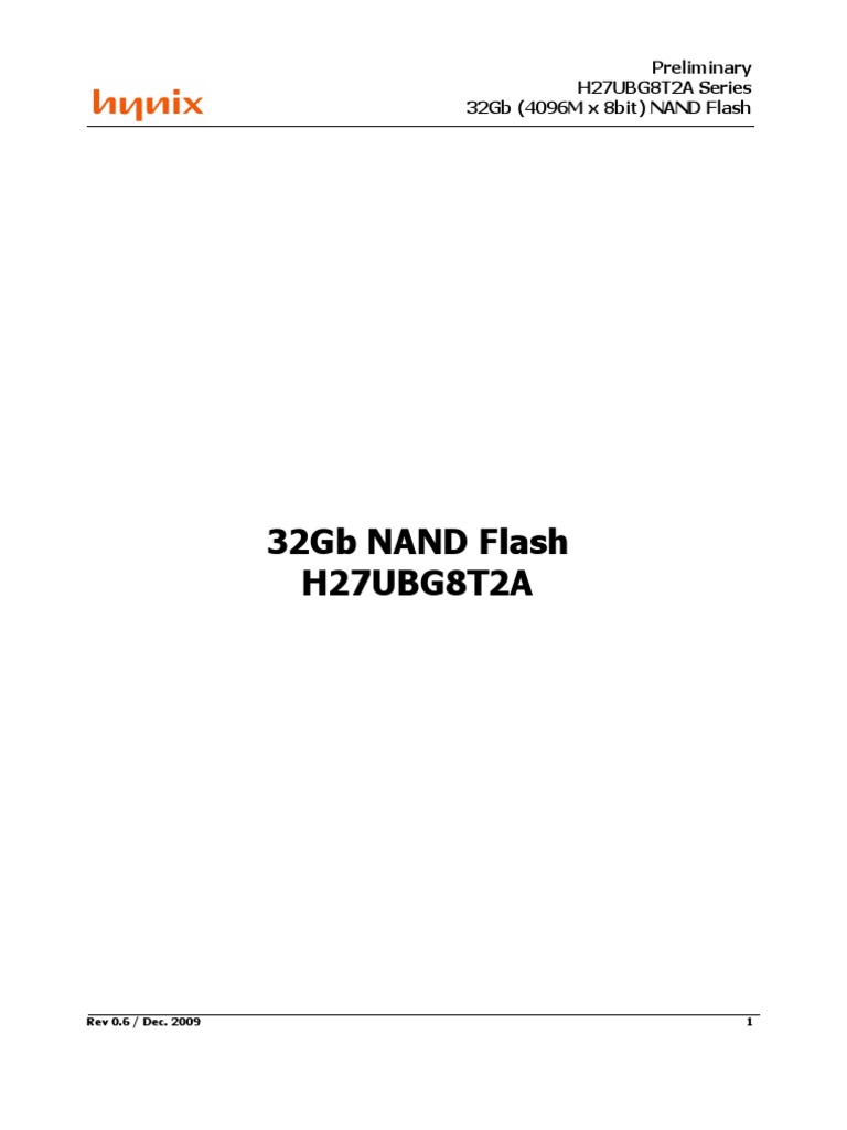 Preliminary H27UBG8T2A Series 32Gb (4096M X 8bit) NAND Flash | PDF | Flash Memory | Input/Output