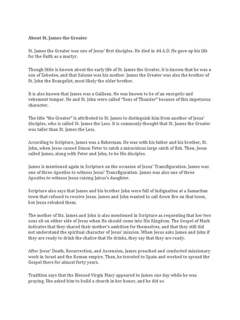 St. James the Greater: Apostle and Martyr | PDF | John The Apostle ...
