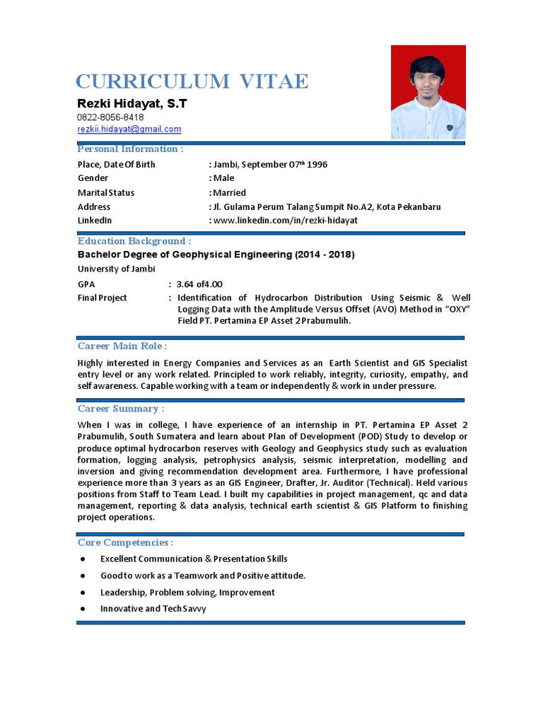 Curriculum Vitae - Rezki Hidayat (2022) | PDF | Geographic Information System | Topography