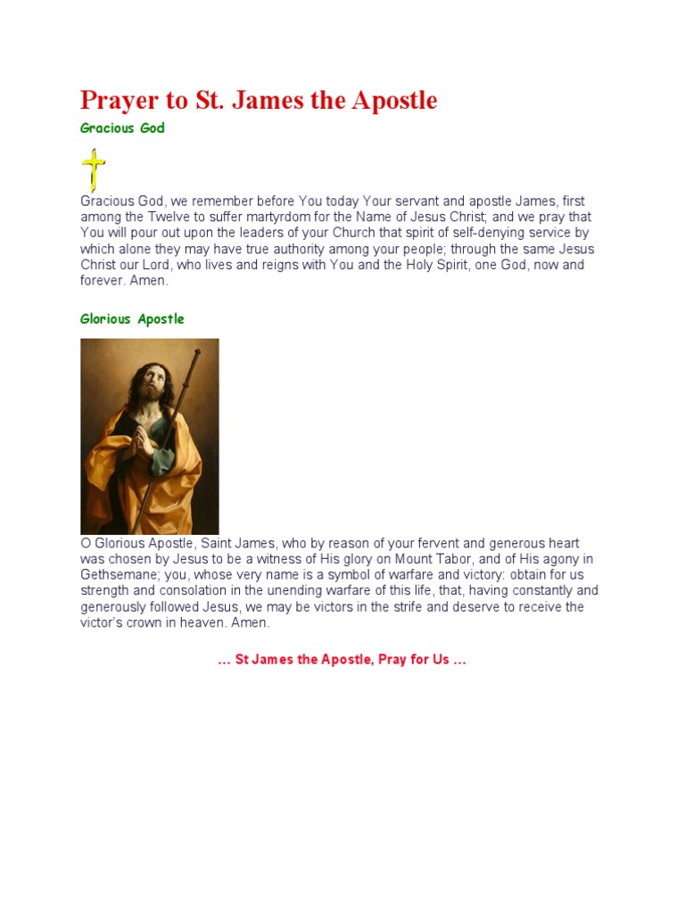 Prayer To St. James The Apostle | PDF | Religion & Spirituality