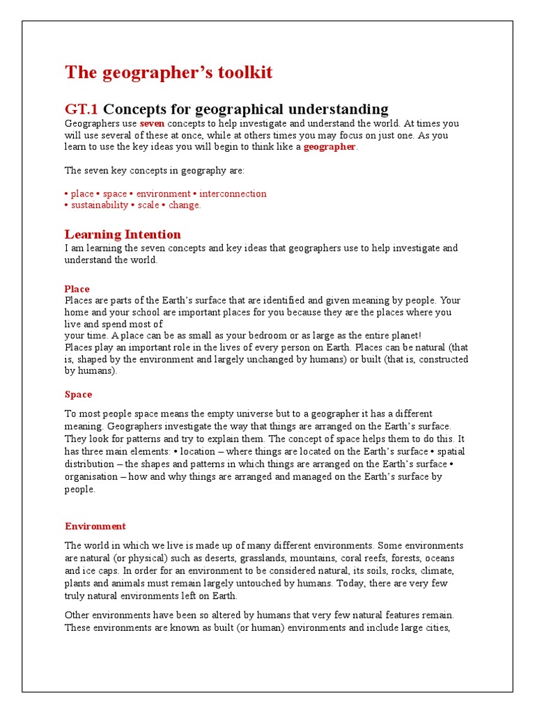 Key Concepts in Geography | PDF | Natural Environment | Geography