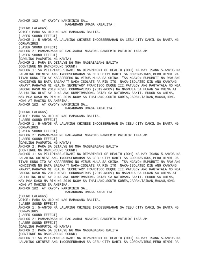 Broadcasting Script | PDF