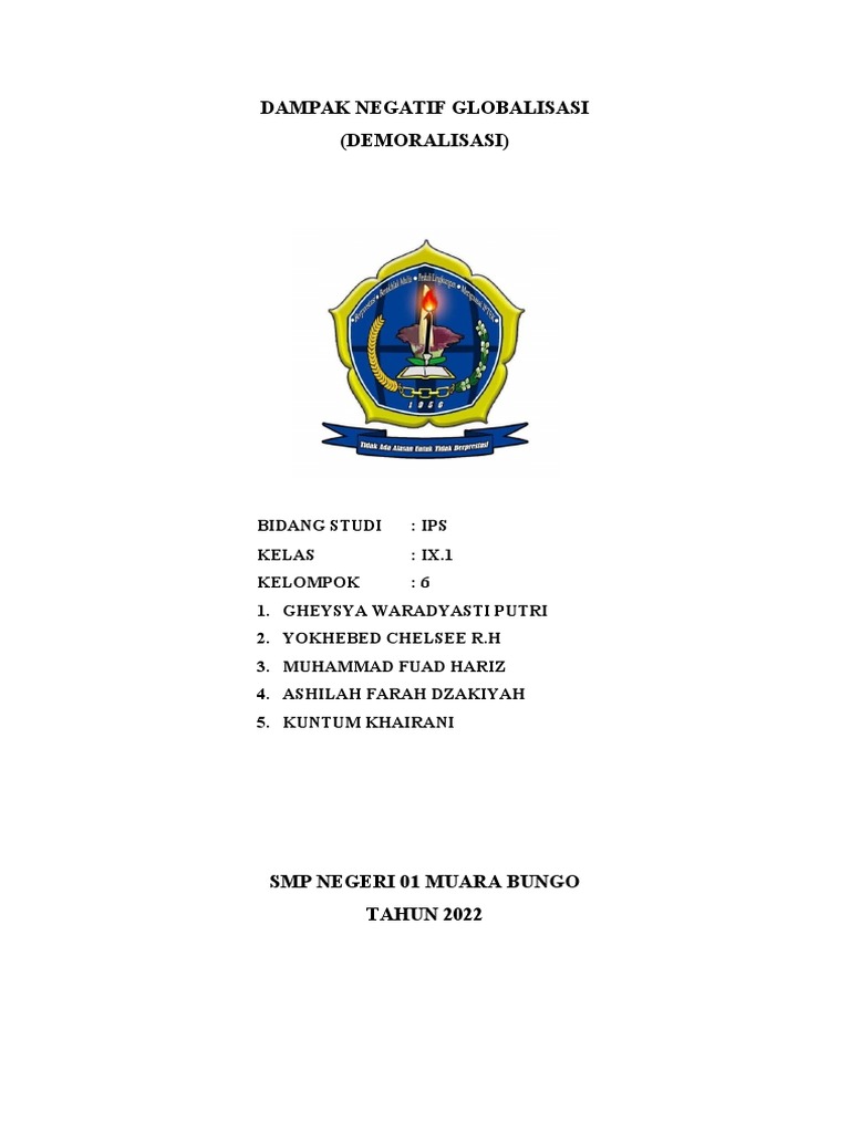 Dampak Negatif Globalisasi (Demoralisasi) | PDF