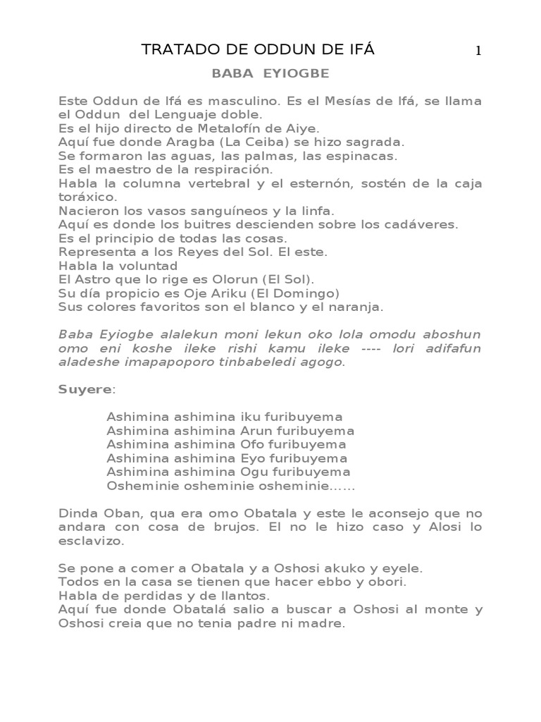Ifa Oddun | PDF | Religión étnica | Santeria
