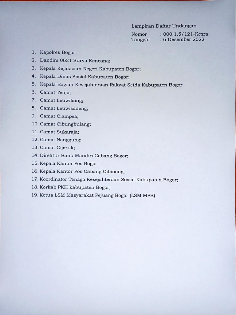 Lampiran Undangan | PDF