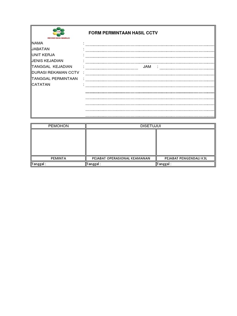 Form Permintaan CCTV | PDF