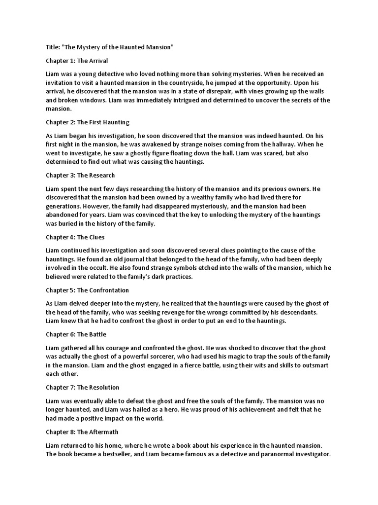 The Mystery of The Haunted Mansion | PDF | Ghosts