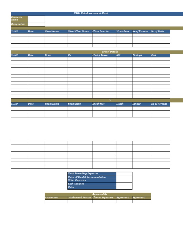 TADA Expenses Format | PDF