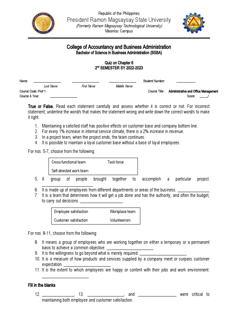 Quiz Final AOM | PDF | Leadership | Records Management