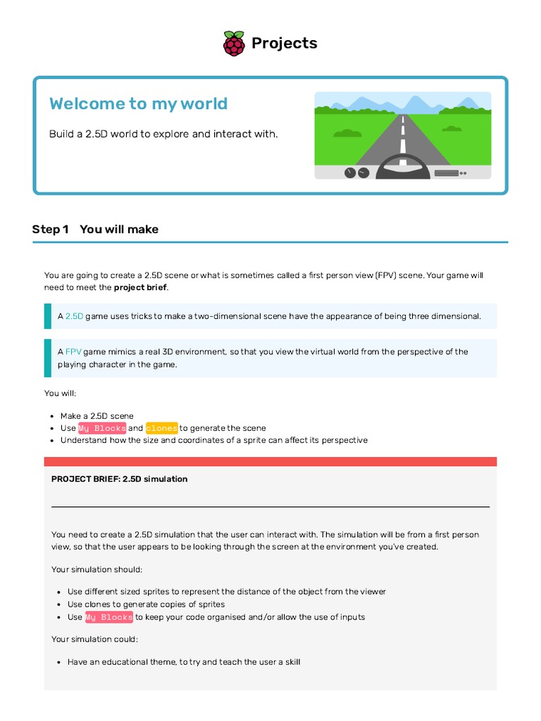 Welcome To My World | PDF | Scratch (Programming Language) | Simulation