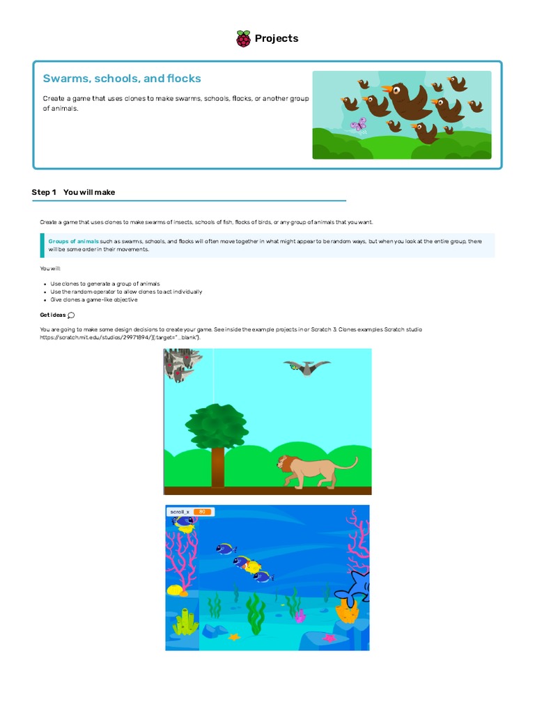 Swarms Schools and Flocks | PDF | Scratch (Programming Language) | Cursor (User Interface)