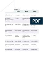 Famous Books and Authors List | PDF