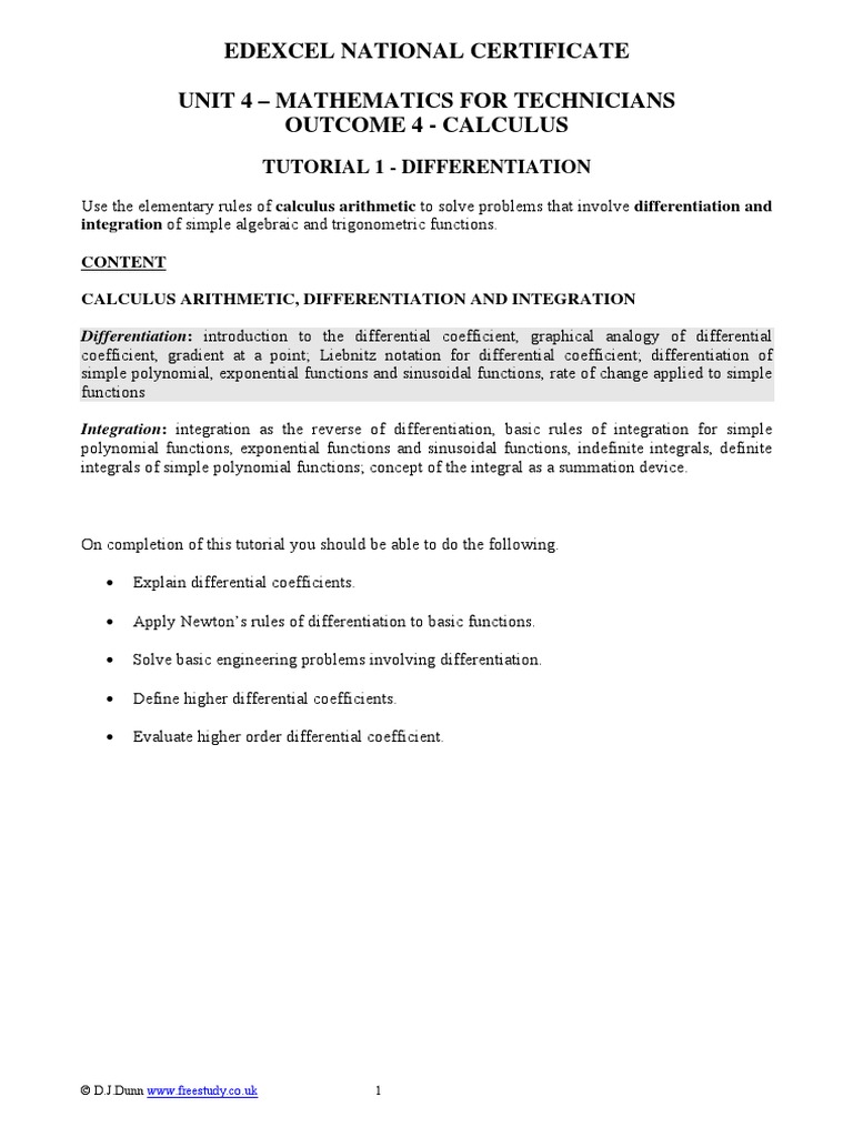 Differentiation Pdf Integral Derivative