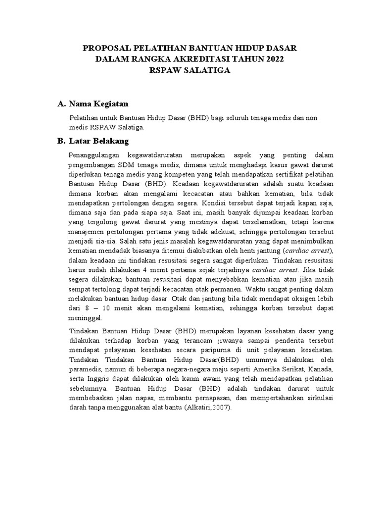 Proposal BHD RSPAW (Fix 05-12) | PDF