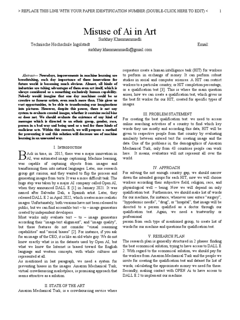 Misuse of Ai in Art | Download Free PDF | Artificial Intelligence ...
