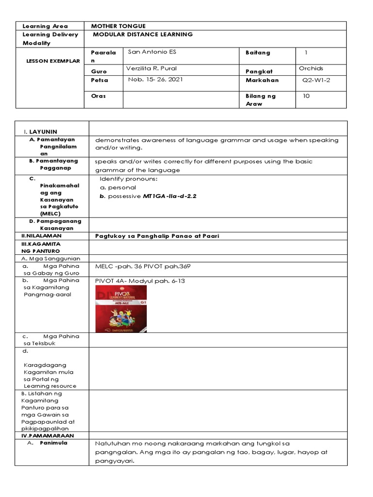 L.E. Q2W1-2-MTB | PDF