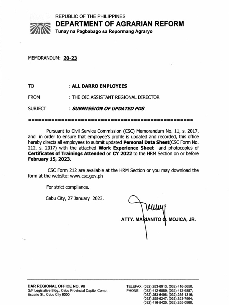 Updated PDS Submission 2023 | PDF