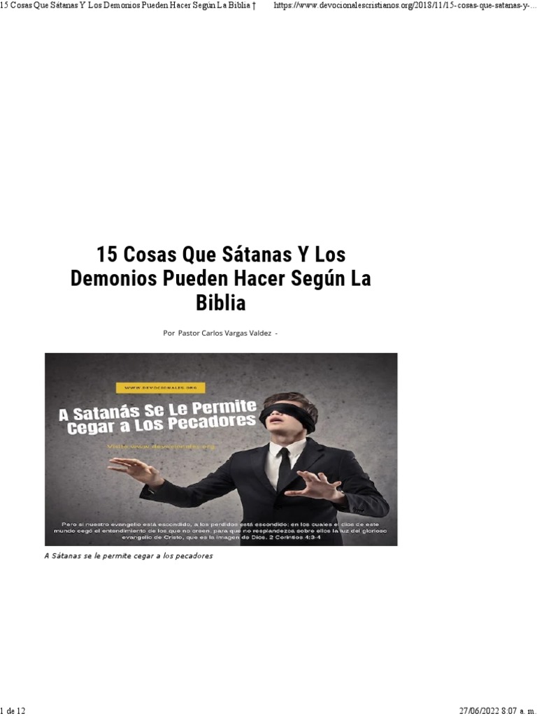 15 Acciones de Satanás en la Biblia | PDF | Satán | Demonios