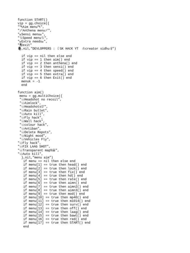 Free Fire Vip Lua HACK - Lua | PDF | Mobile Phones