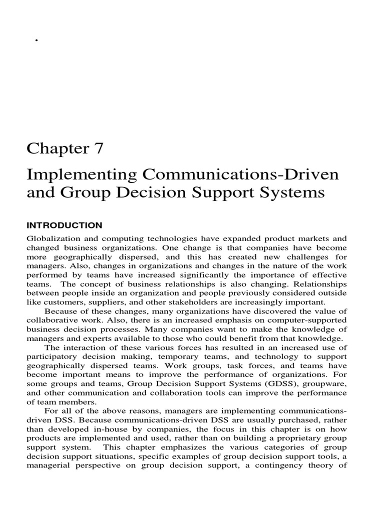 09 - Chapter 7 Decision Support Systems | Download Free PDF | Decision Support System ...