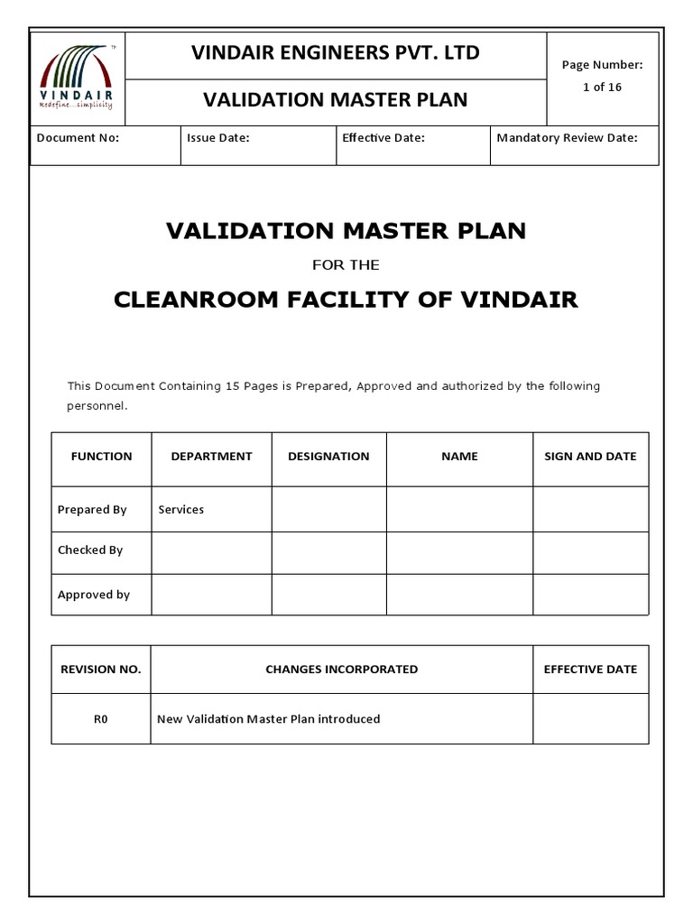 Validation Master Plan | Download Free PDF | Verification And Validation